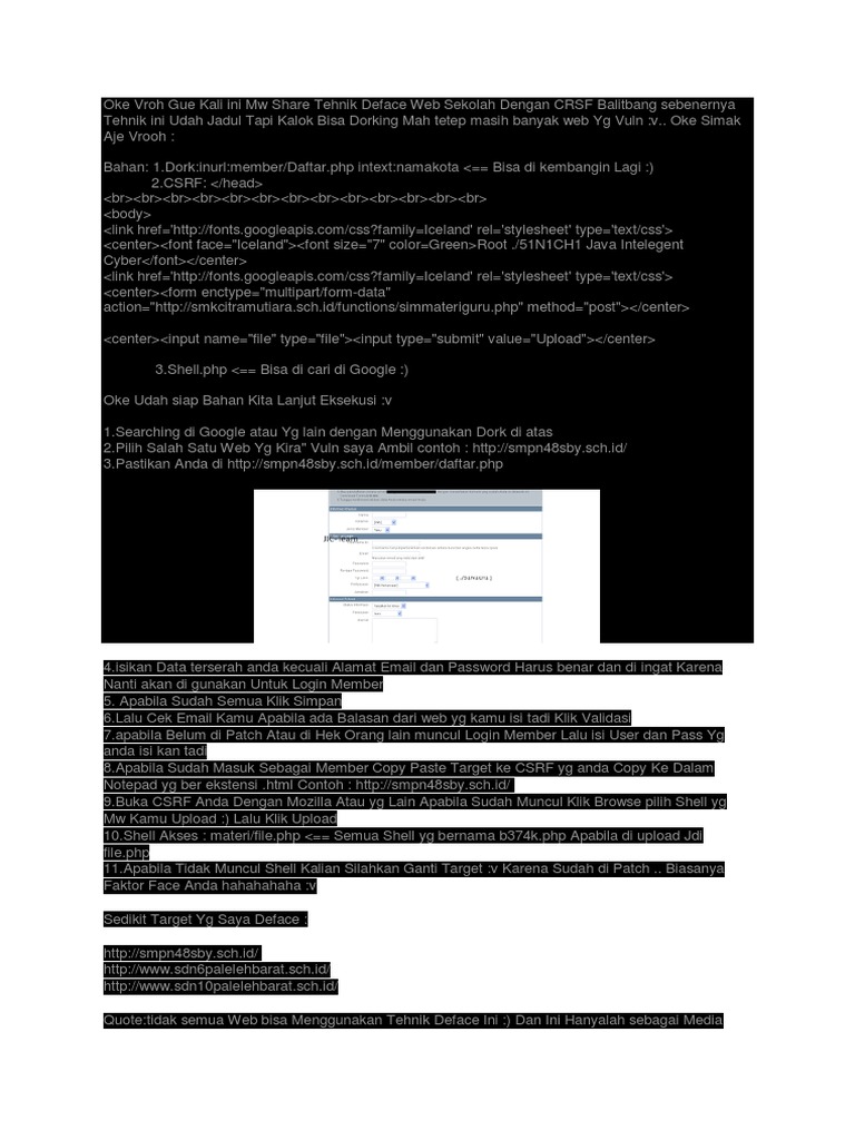 Deface Web Sekolah Dengan CRSF Balitbang PDF | PDF | Bisnis