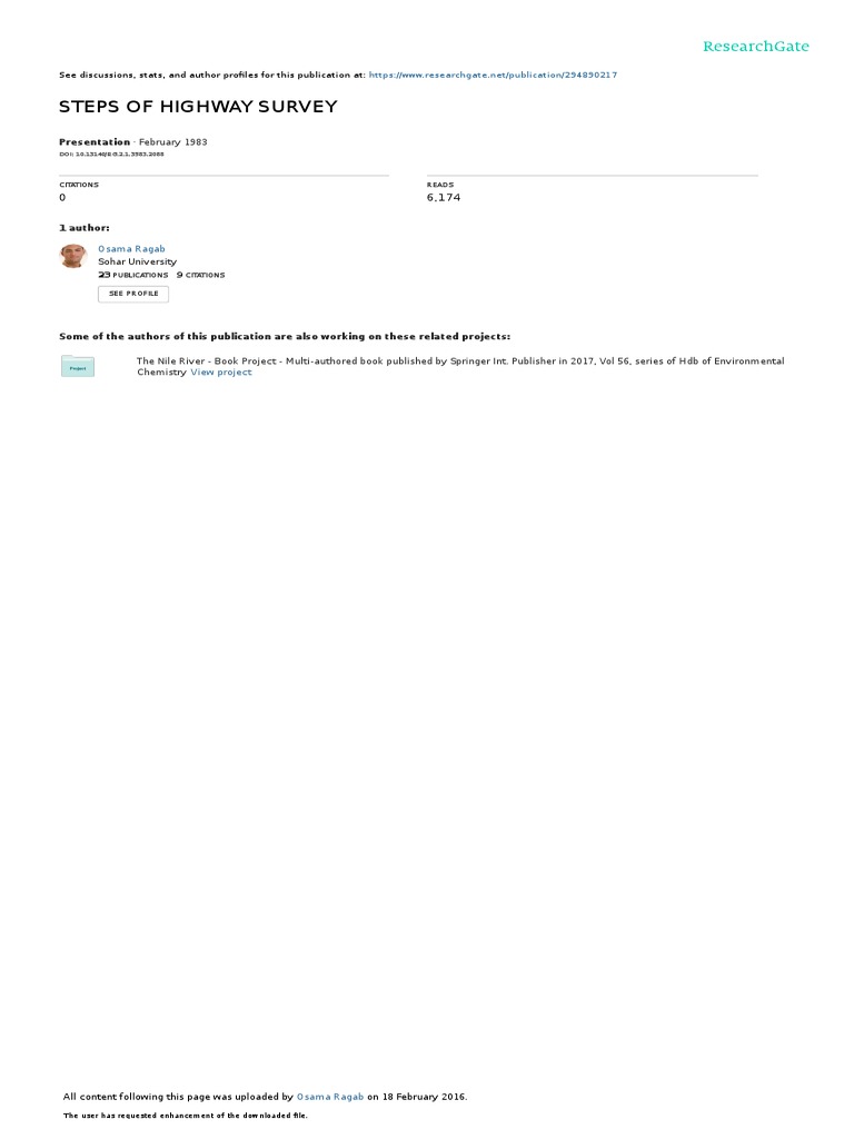 Steps of Highway Survey | PDF | Surveying | Topography