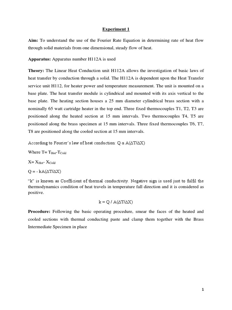 Thermo Lab Report | PDF | Thermal Conduction | Heat Transfer