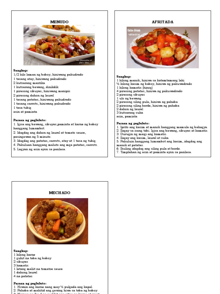 Recipe Tagalog | PDF