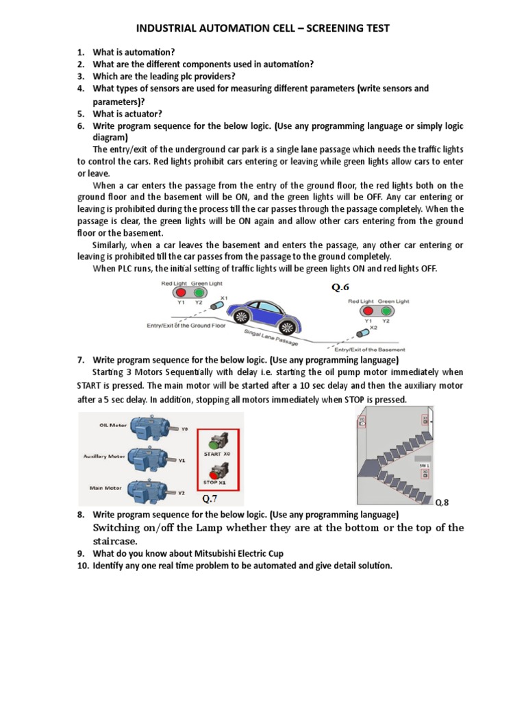 Industrial Automation Screening Test Guide | PDF
