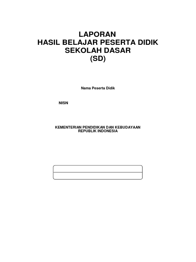 Contoh Raport Jadi | PDF