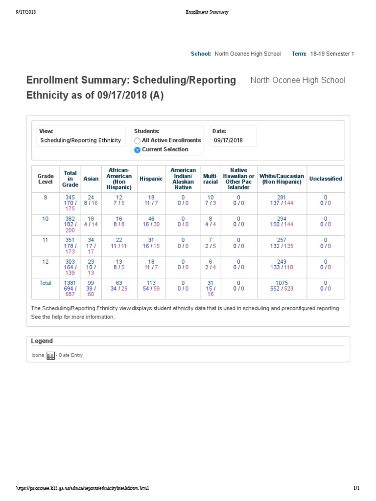 Enrollment Summary | Download Free PDF | Race And Ethnicity In The ...