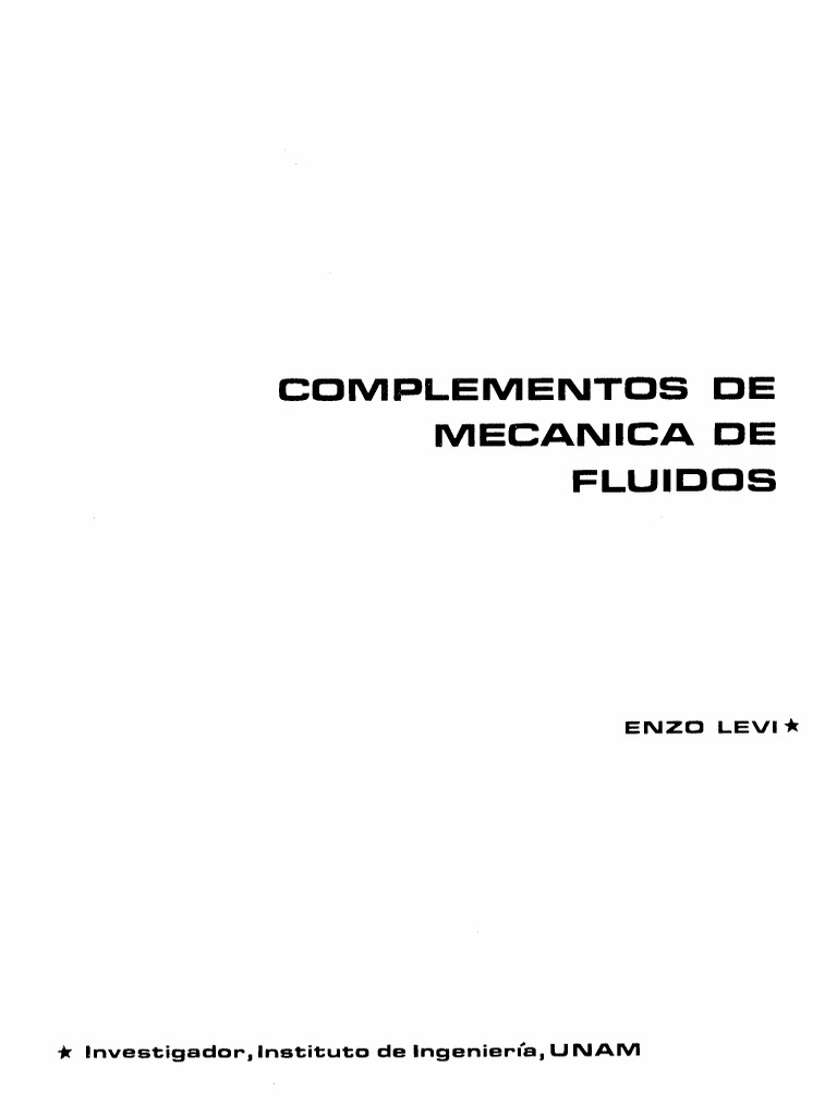 Mecanica de Fluido Enzo Levi | PDF