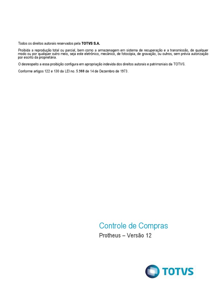 Apostila Protheus v12 - Compras | PDF | Moeda | Qualidade (negócios)