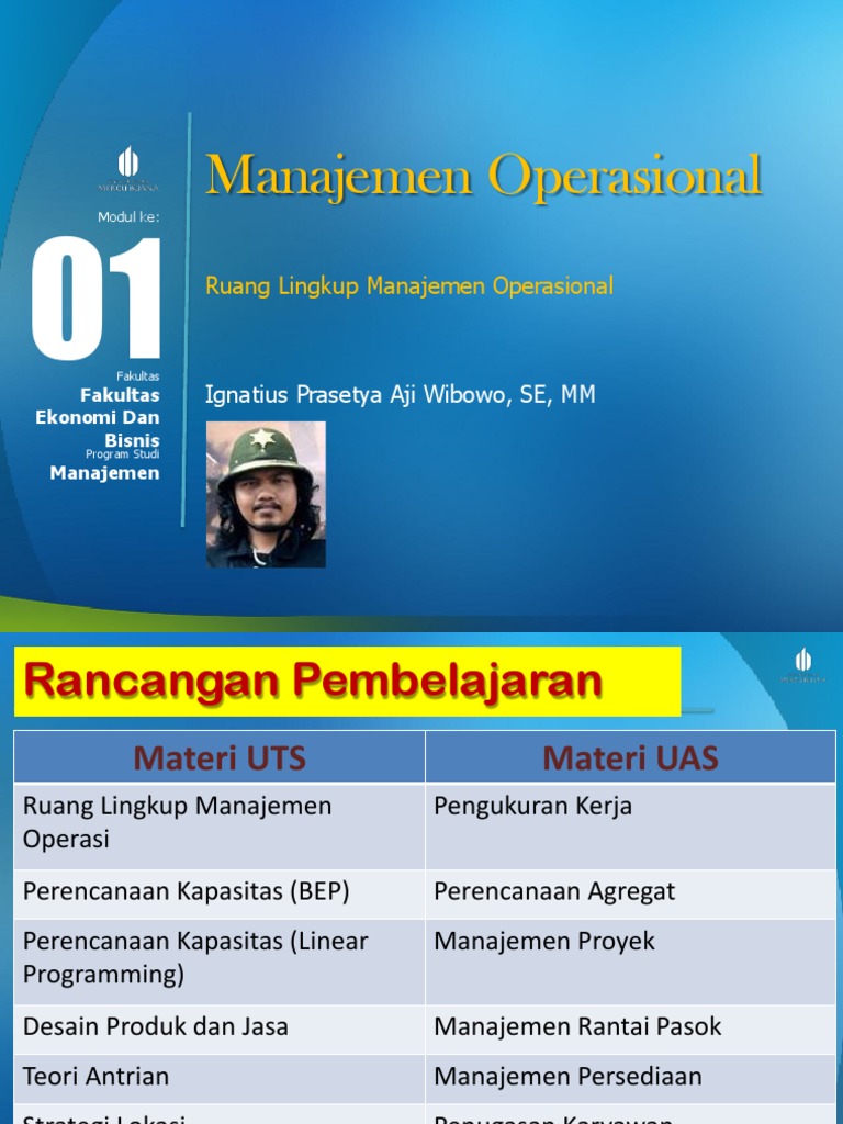 MO 1 Ruang Lingkup Manajemen Operasional | PDF