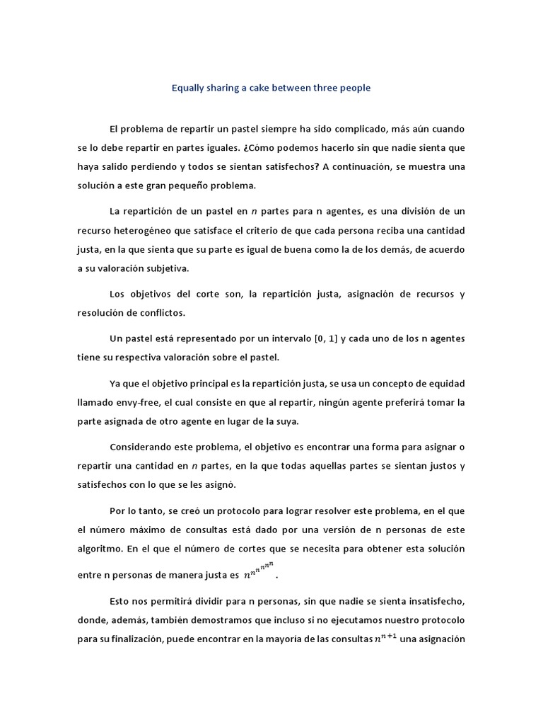 Equally Sharing A Cake | PDF | Interval (Mathematics) | Algorithms