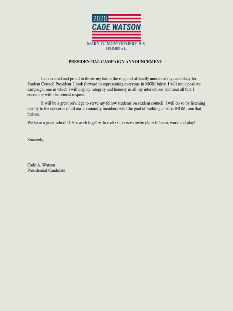 Candidate Letter | PDF