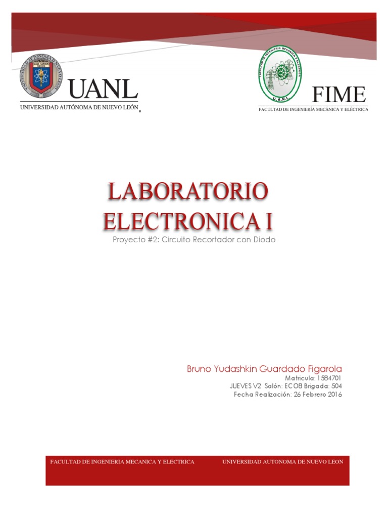 Practica 5 Laboratorio Electrónica 1 Pdf Diodo Electrónica