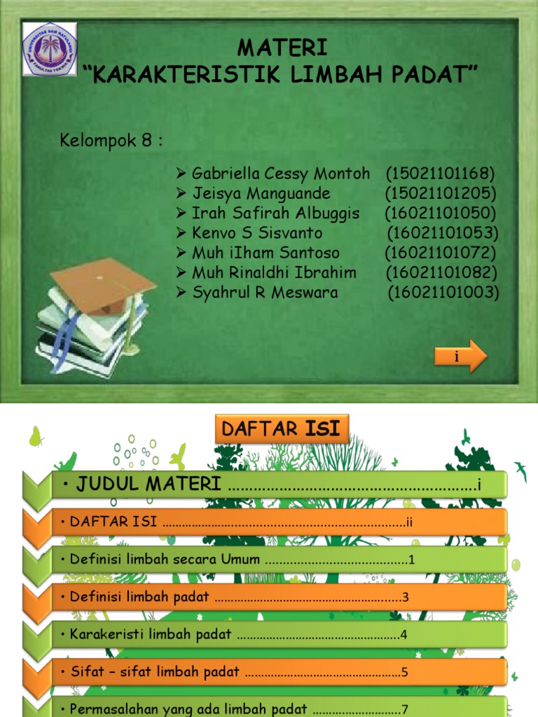 Materi "Karakteristik Limbah Padat": Kelompok 8 | PDF