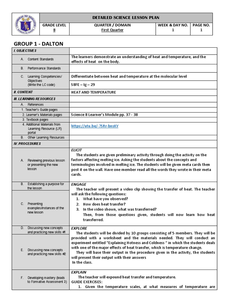 Group 1 Heat and Temperature | PDF | Heat | Temperature