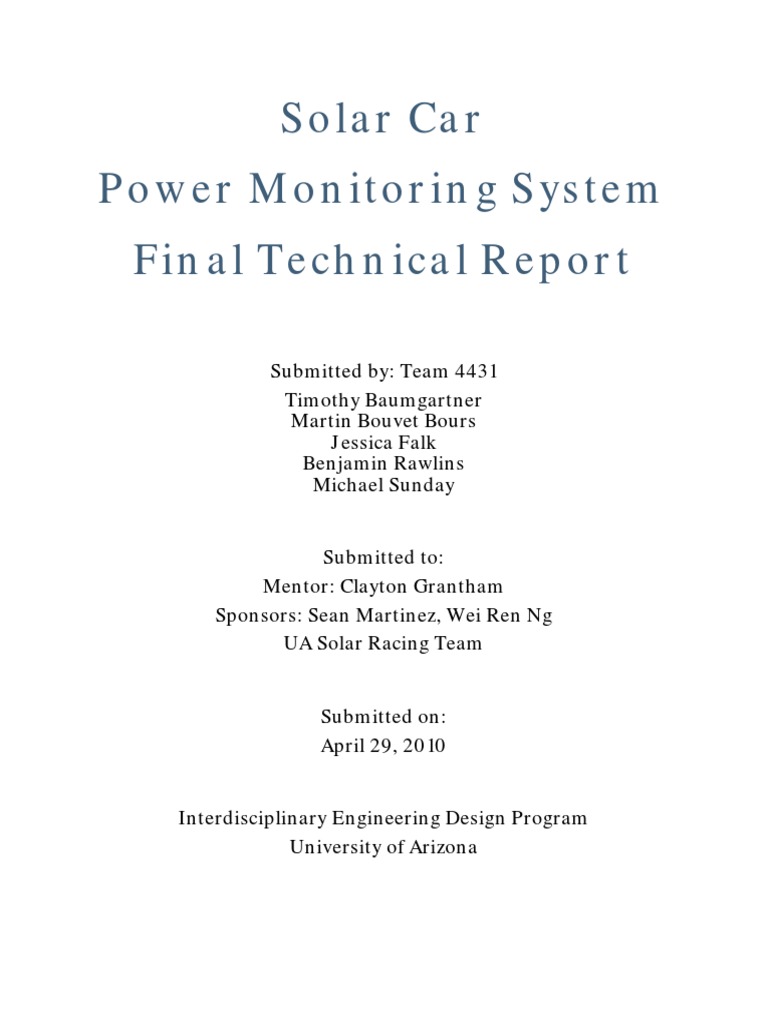 Solar Car PWR Monitoring System | PDF | Telemetry | Capacitor