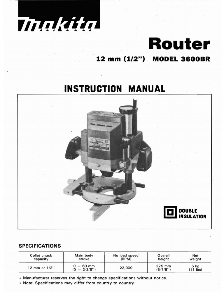 Makita 3600BR | PDF | Screw | Switch