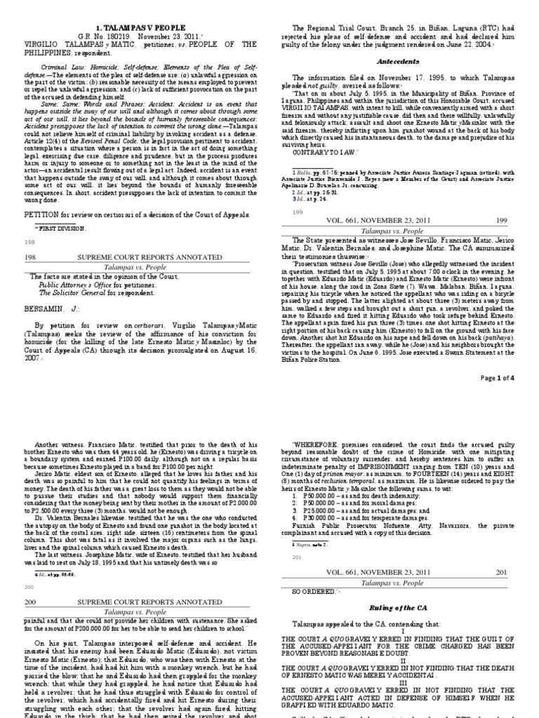 Talampas V People | PDF | Sentence (Law) | Assault