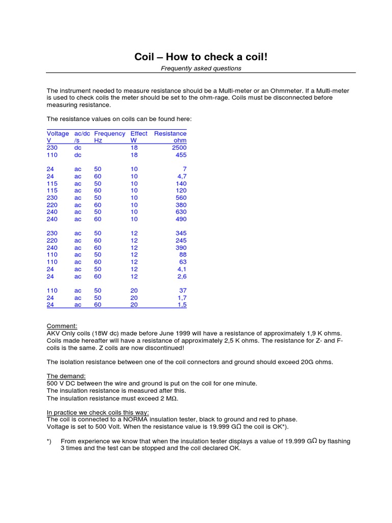Checking Coil Manual | PDF | Home & Garden | Technology & Engineering
