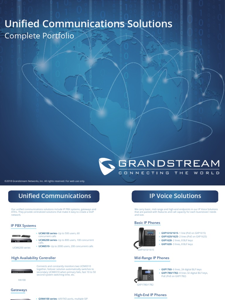 Complete Portfolio Grandstream All Product Brochure Pdf Wi Fi