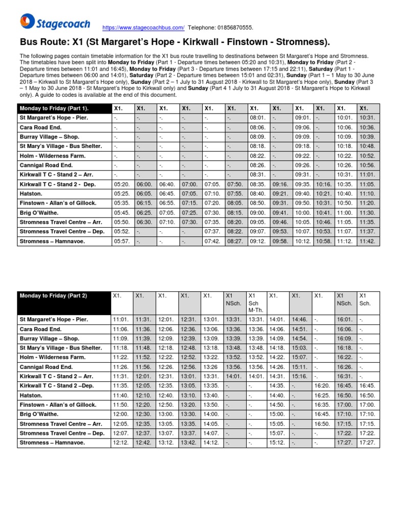 Bus Route X1 Hope 30 March To 27 October 2018 | PDF | Bus Transport ...