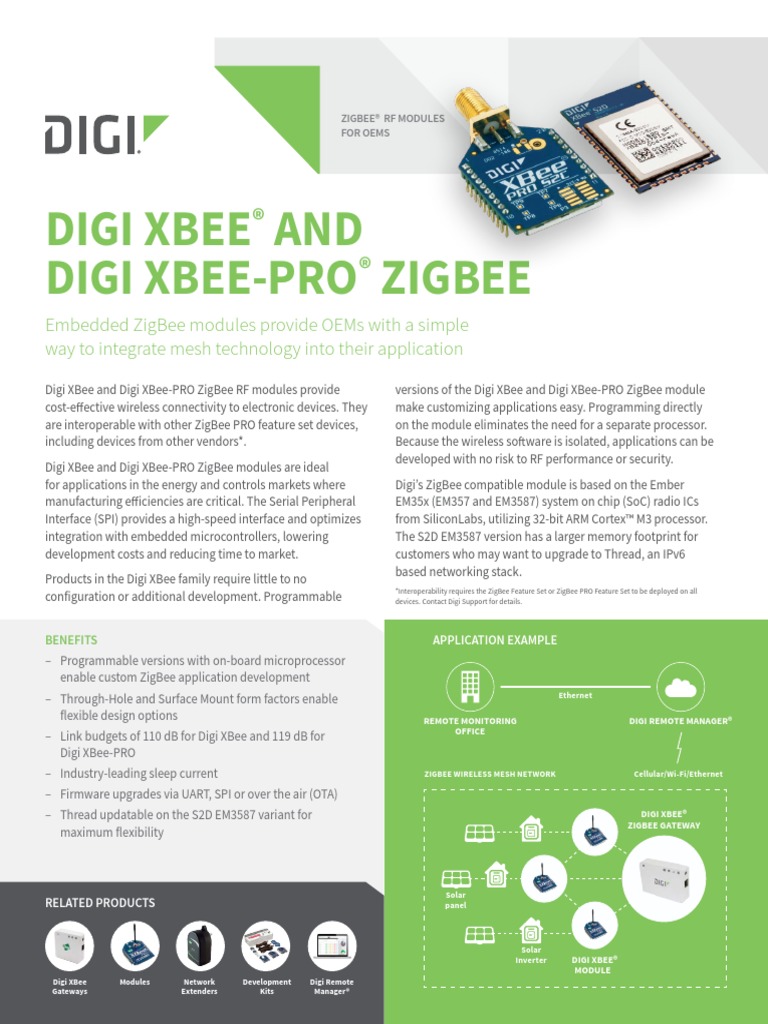 Datasheet XBee S2C Actualizado | PDF | Embedded System | Telecommunications Engineering