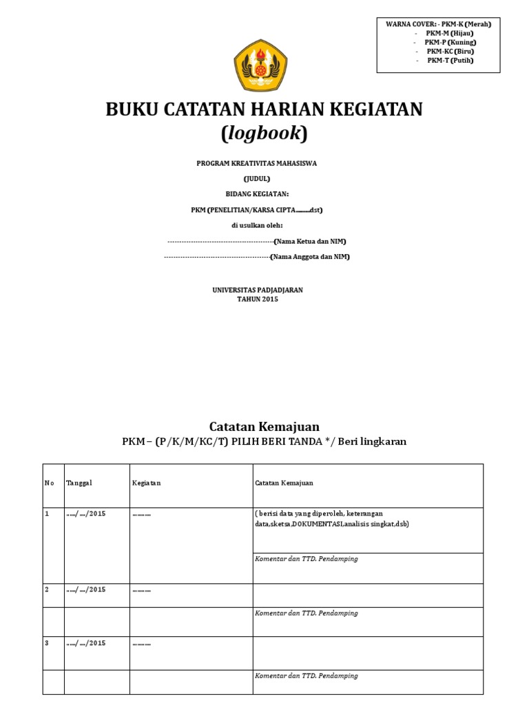 Buku Catatan Harian Kegiatan (Logbook) | PDF