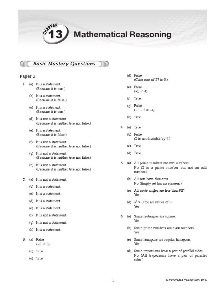 Mathematical Reasoning SPM | PDF | Geometry | Elementary Mathematics