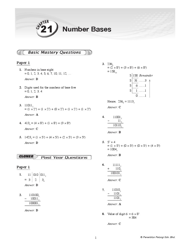 Number Bases | PDF | Teaching Mathematics