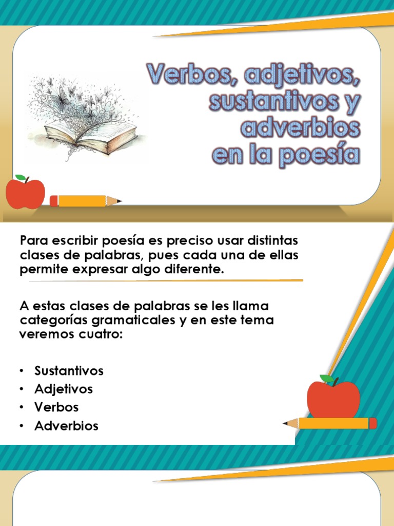 Verbos, Adj, Sust y Adv | PDF | Sustantivo | Adverbio