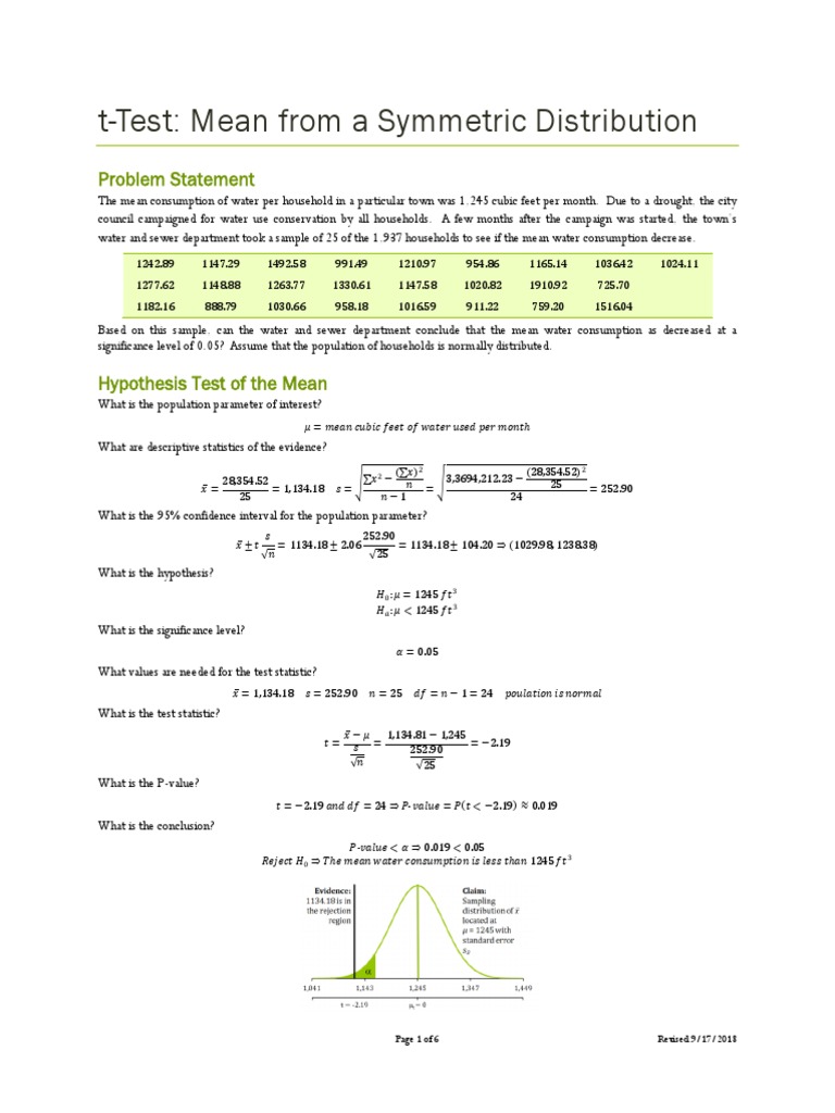 Single Sample Hypothesis Testing | PDF | Statistical Hypothesis Testing ...