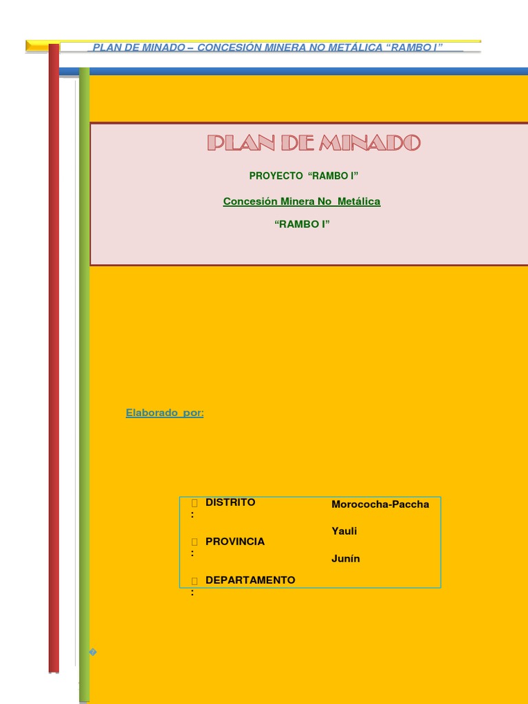 Plan de Minado Rambo I | PDF | Precipitación | Minería