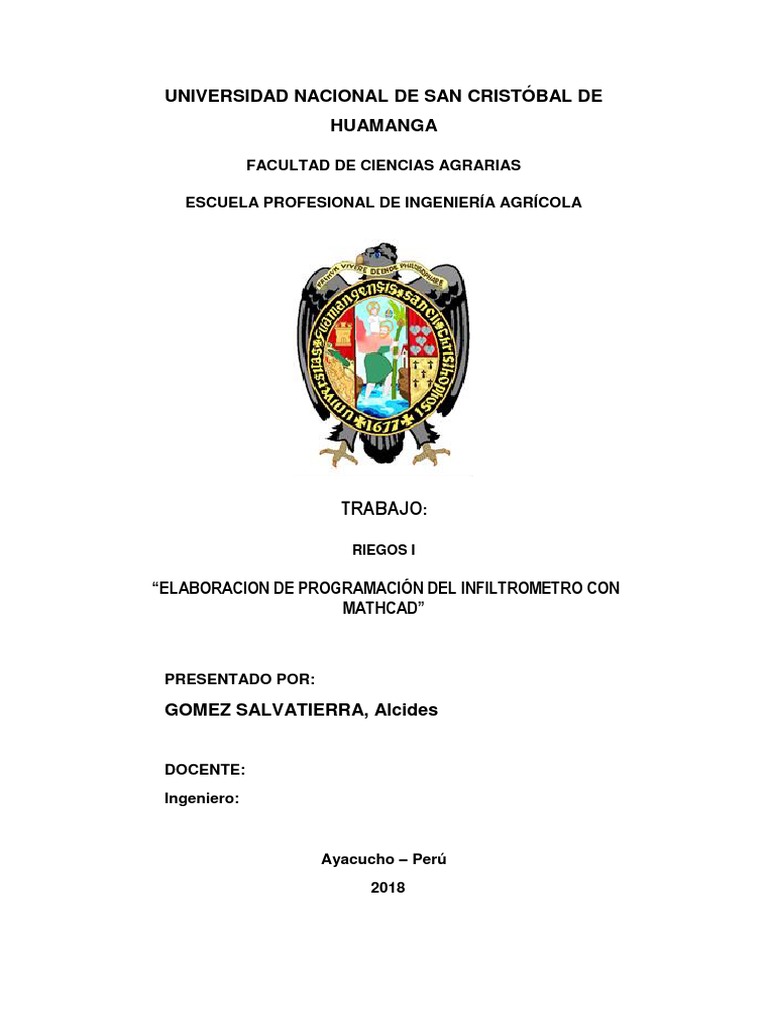 Programación de Infiltrómetro en Mathcad | PDF | Riego | Suelo