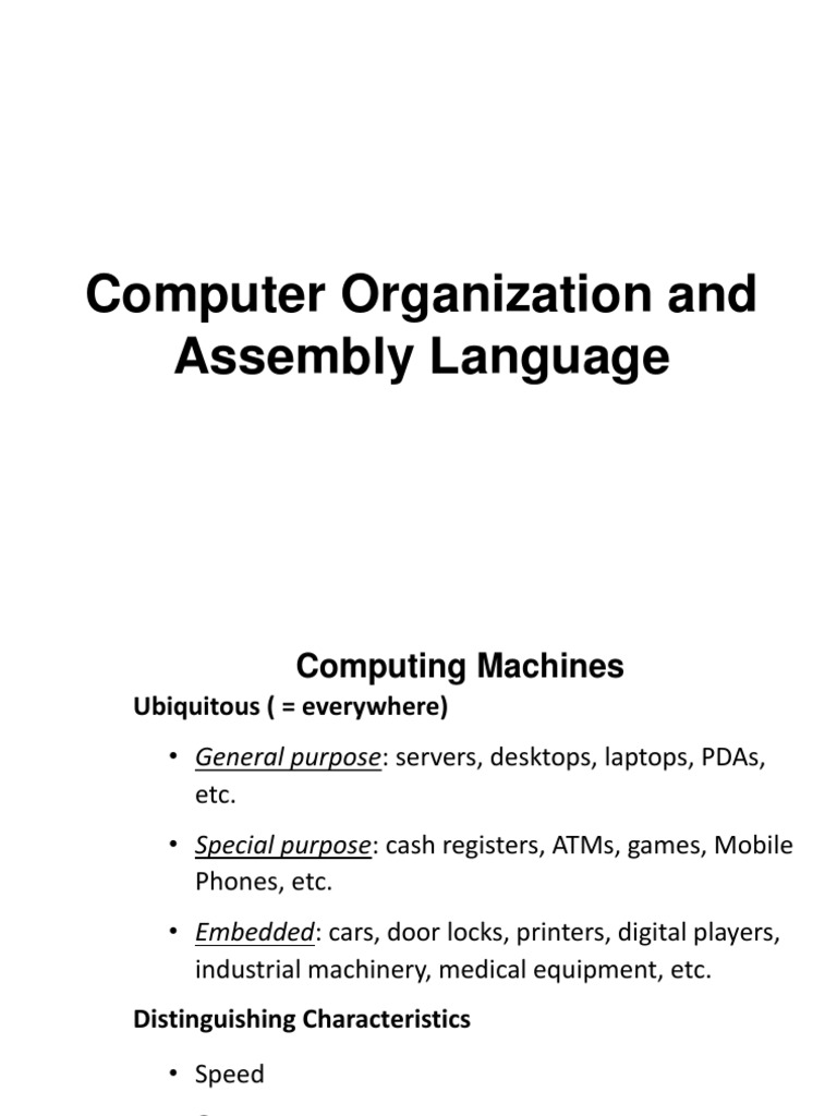 Computer Organization and Assembly Language | Download Free PDF ...