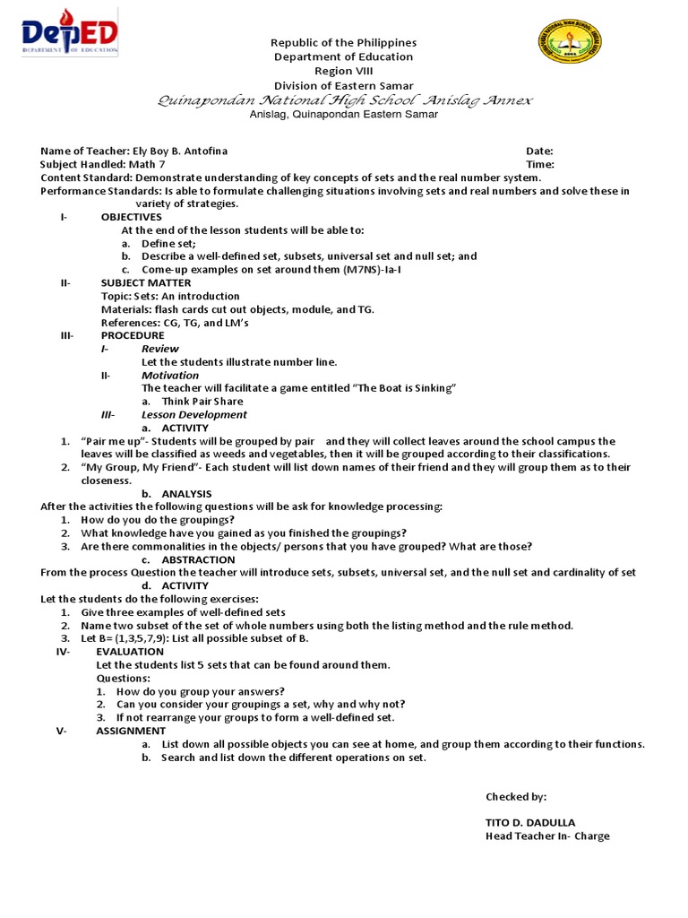 Lesson Plan | PDF | Quadratic Equation | Equations