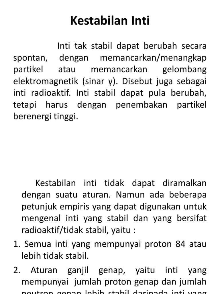 Kestabilan Inti | PDF