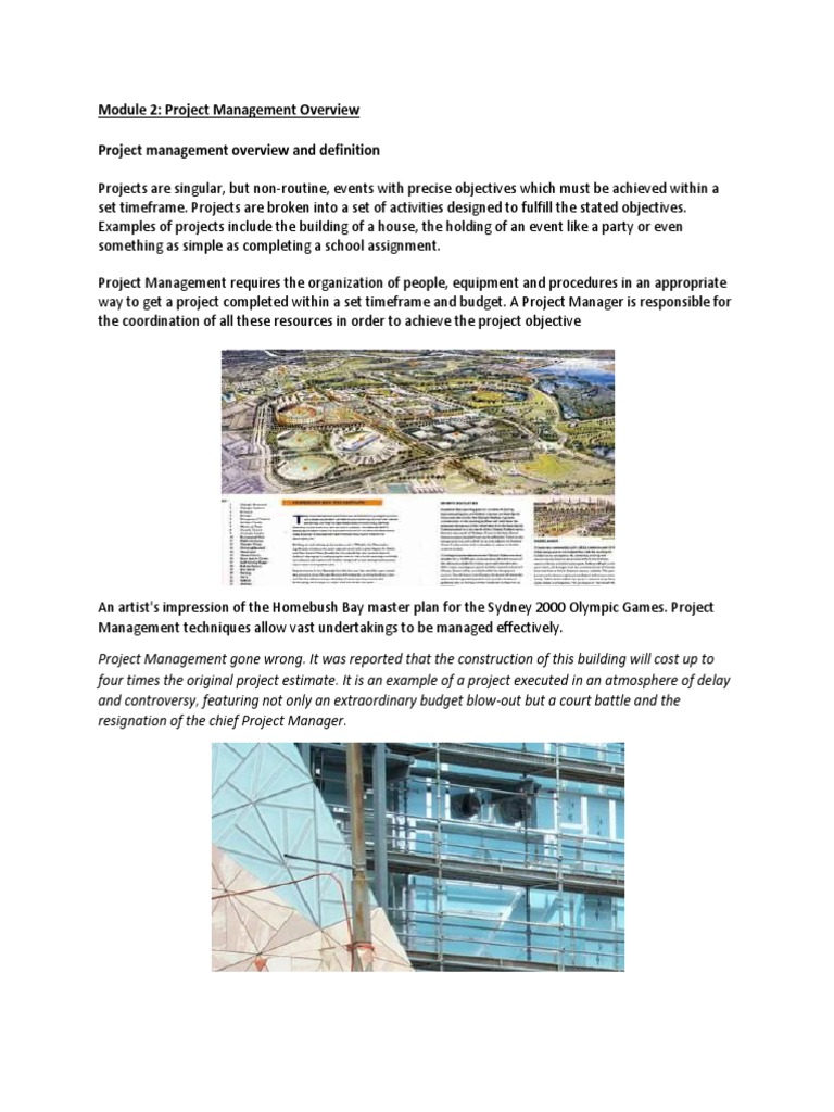 Module 2: Project Management Overview Project Management Overview and Definition | PDF | Project ...