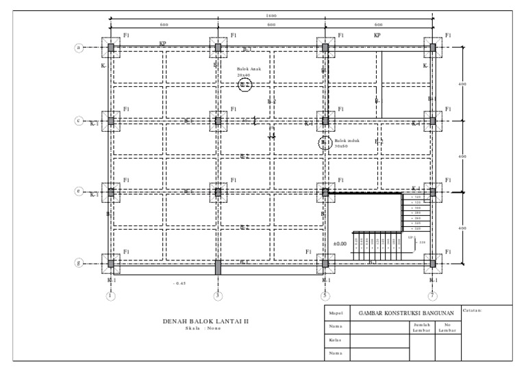 Denah Balok Anak Dan Induk