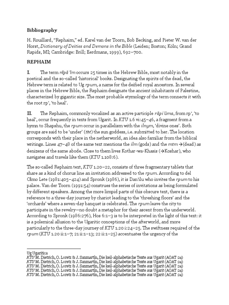 The Rephaim by Doug VanDorn | PDF | Religion And Belief