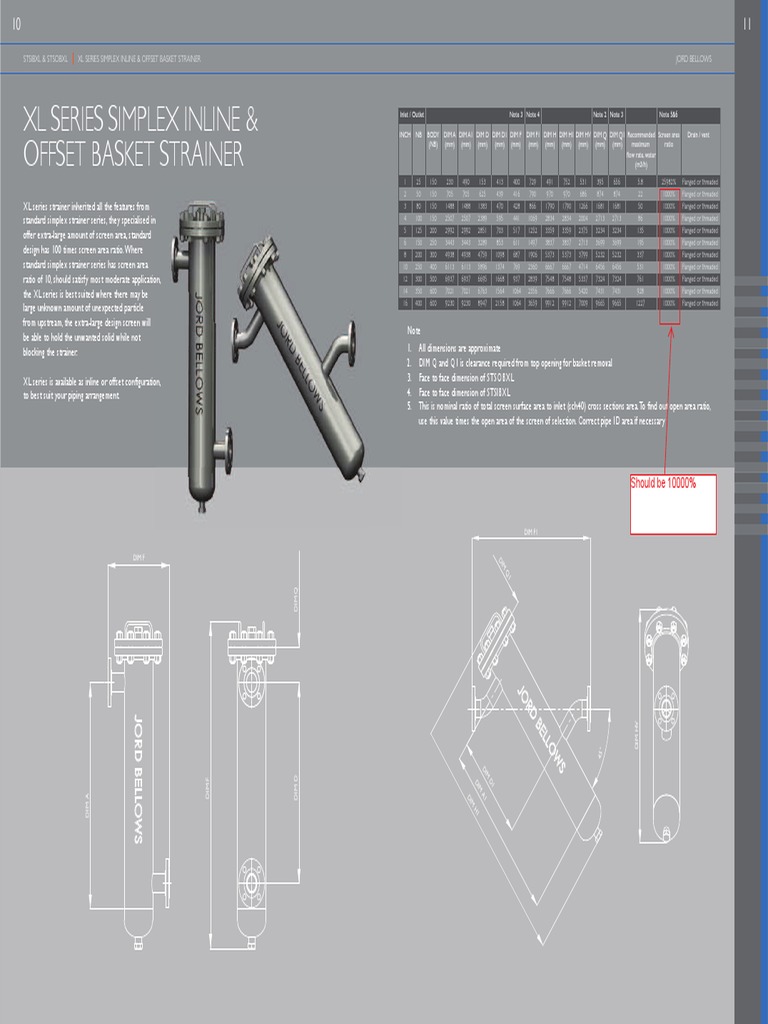 XL Series Simplex Inline & Offset Basket Strainer | PDF | Mechanical ...