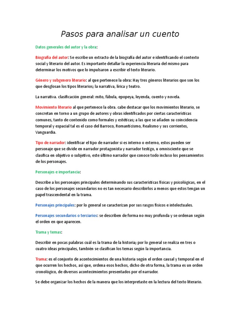 Como Analizar Un Cuento | Narrativa | Narración