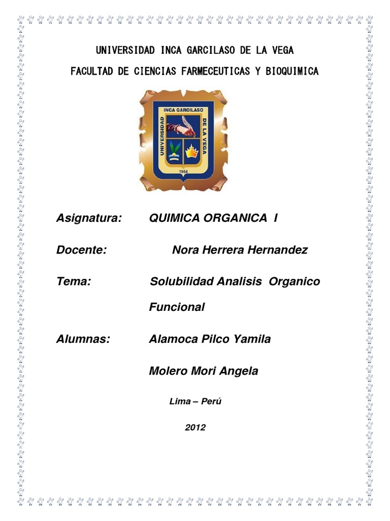 Solubilidad Analisis Org Func | PDF | Solubilidad | Solvente