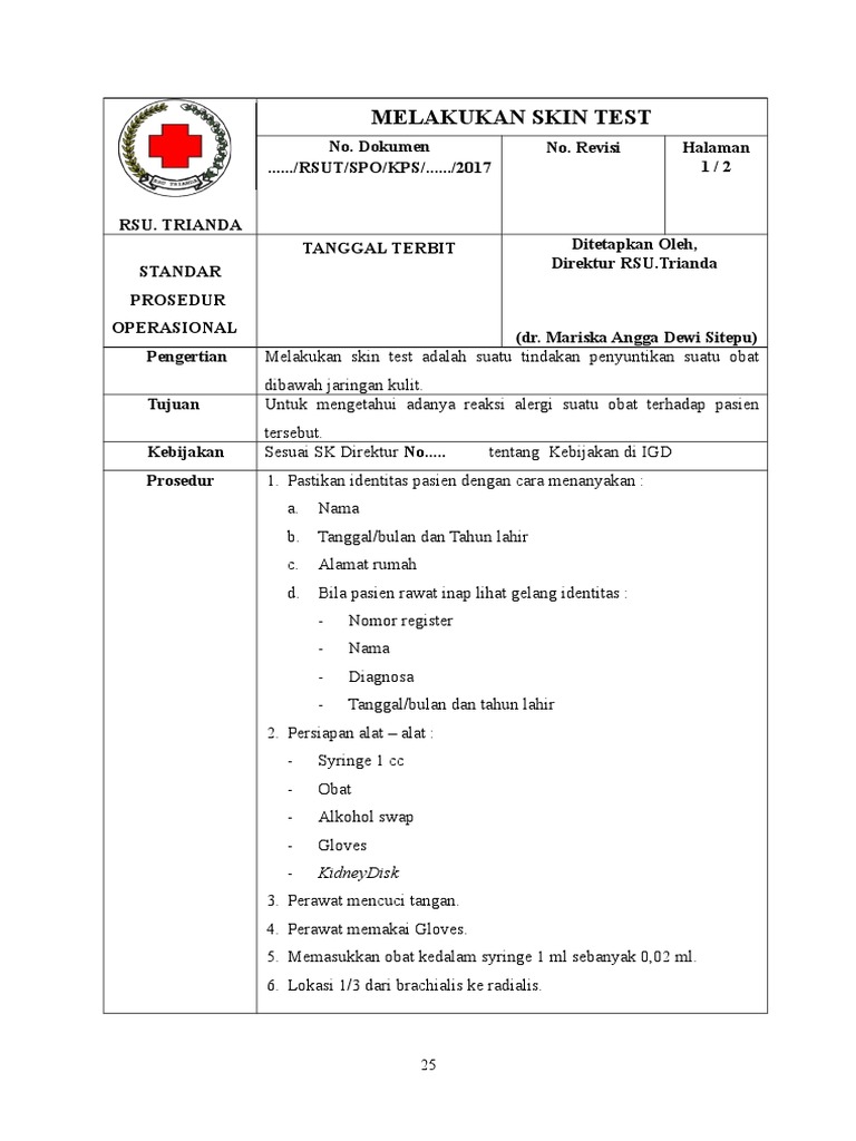 KPS 11 SPO Melakukan Skin Test | PDF | Pengembangan Diri