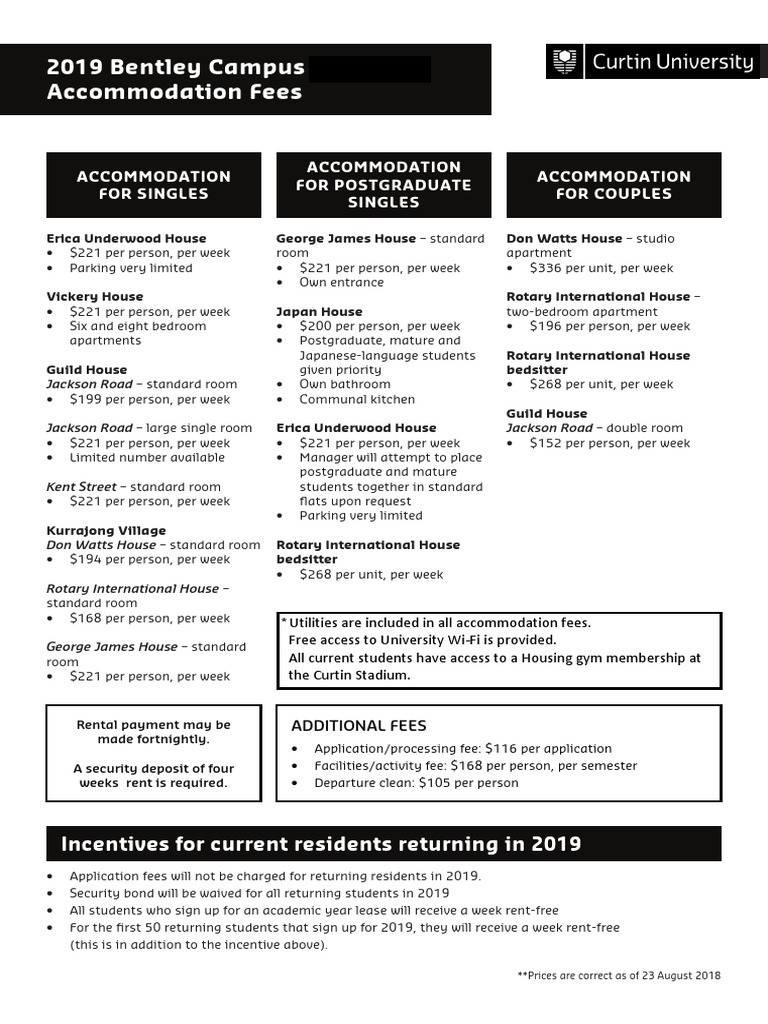 2019 Rental Fees PDF | PDF | Apartment | Fee