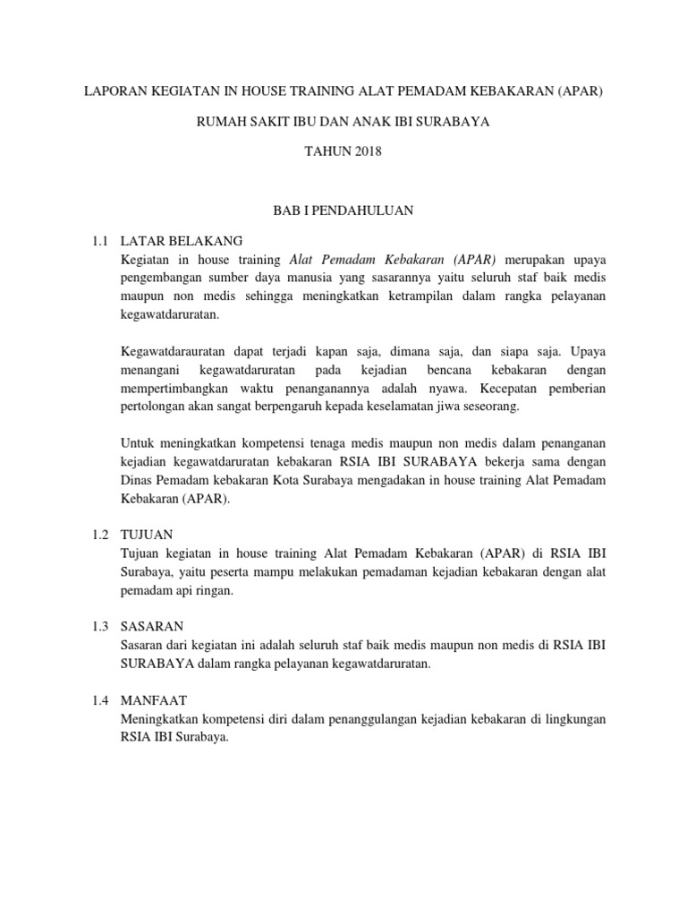 Contoh LAPORAN DAMKAR | PDF