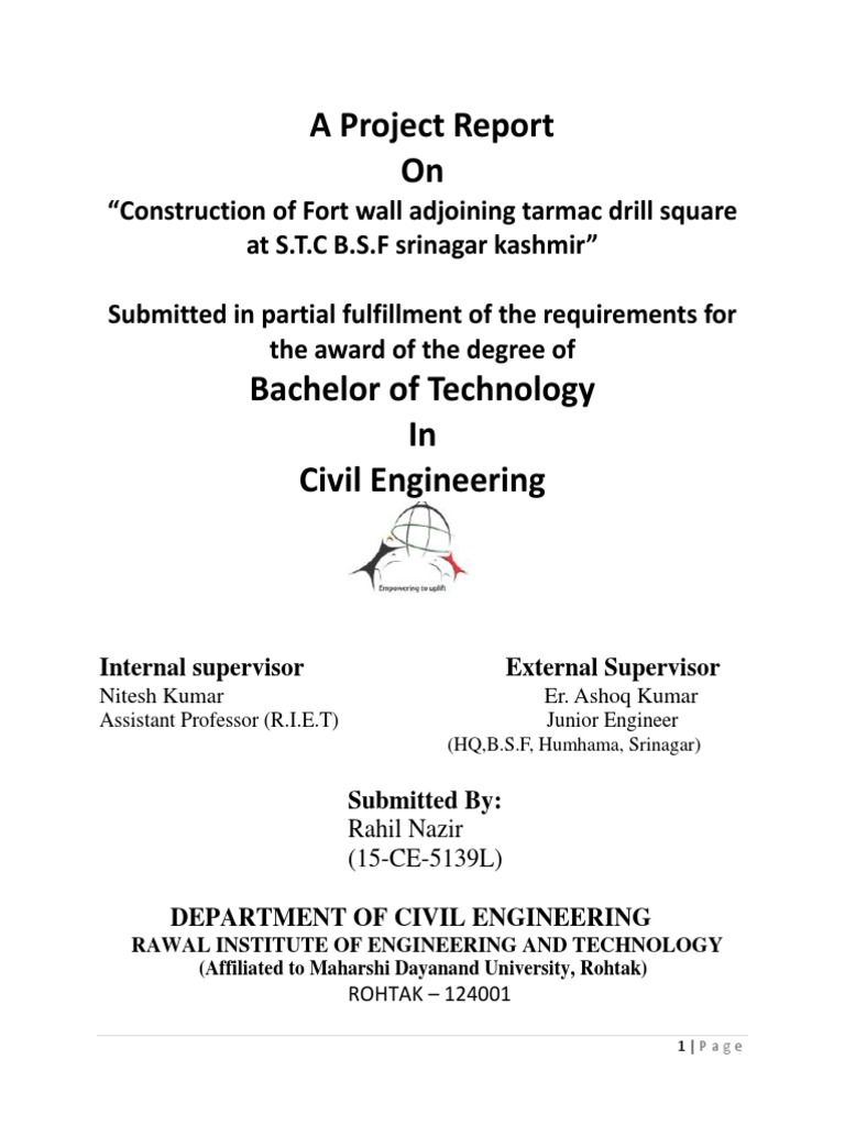 Civil Engineering Project Report 8th Semester | PDF | Fortification ...