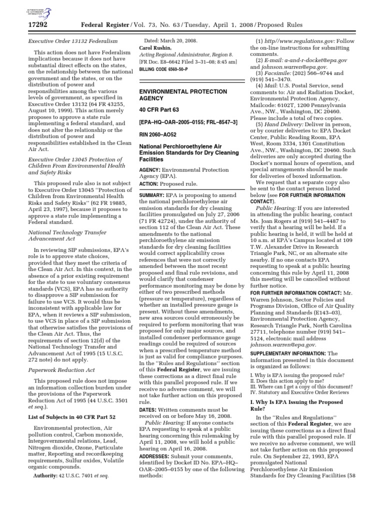 Federal Register / Vol. 73, No. 63 / Tuesday, April 1, 2008 / Proposed ...