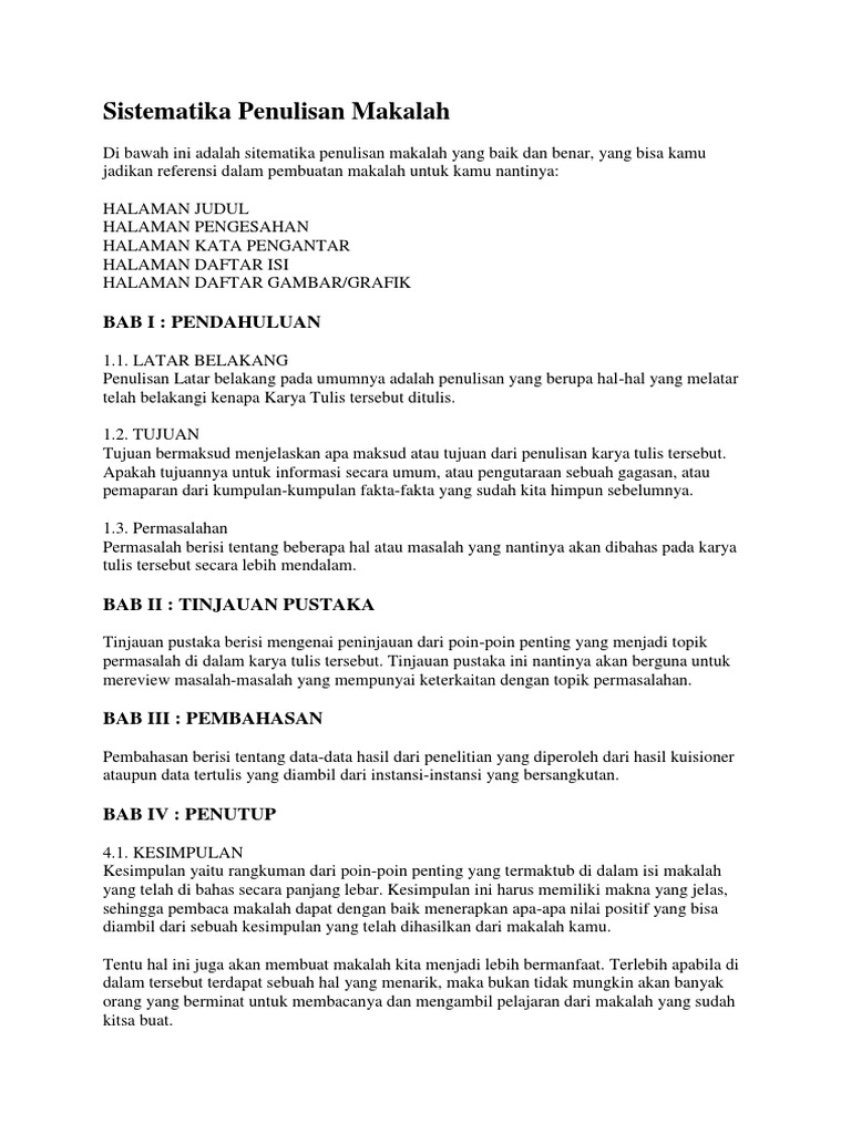 Sistematika Penulisan Makalah | PDF | Komputer
