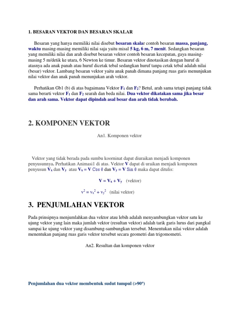 Komponen Vektor | PDF