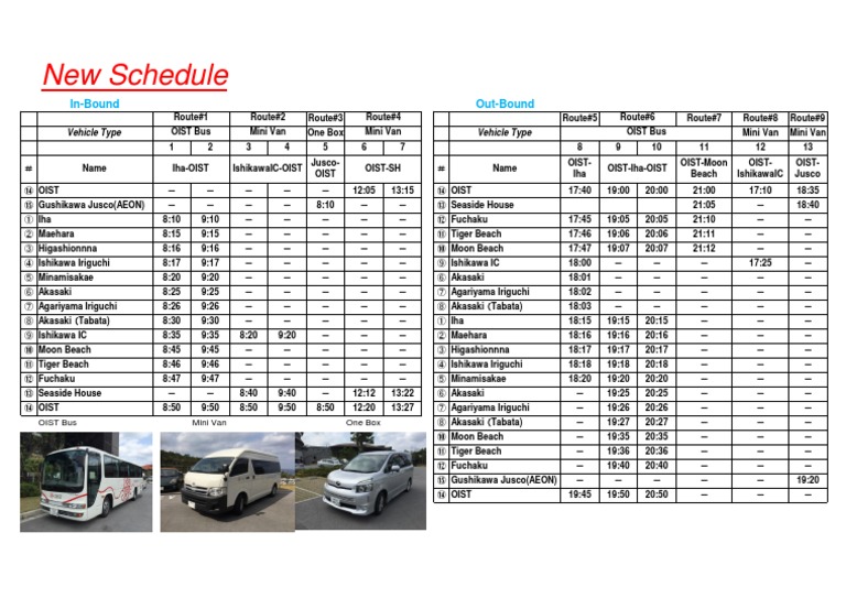 OIST Bus Schedule and Routes | PDF | Companies Of Asia