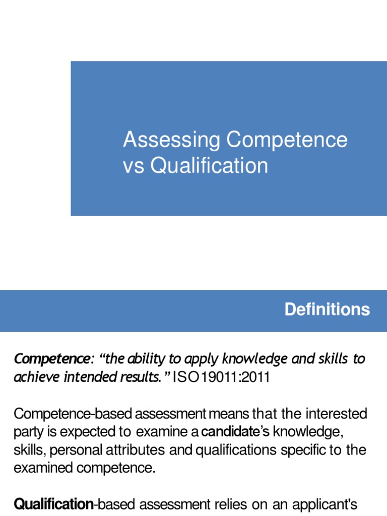 Competence Vs Qualification | PDF | Audit | Test (Assessment)