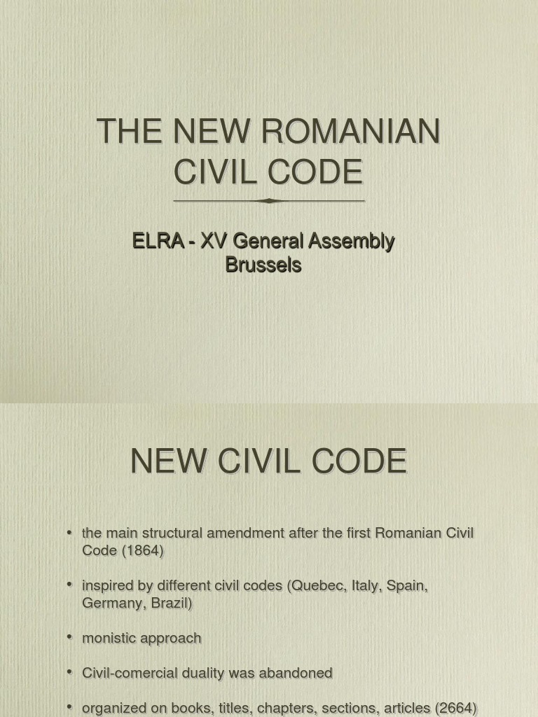 New Romanian Civil Code | PDF