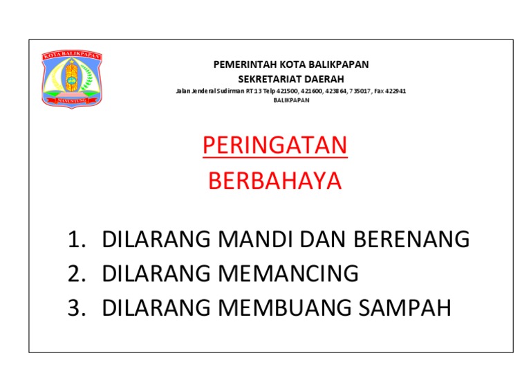 Papan Peringatan | PDF