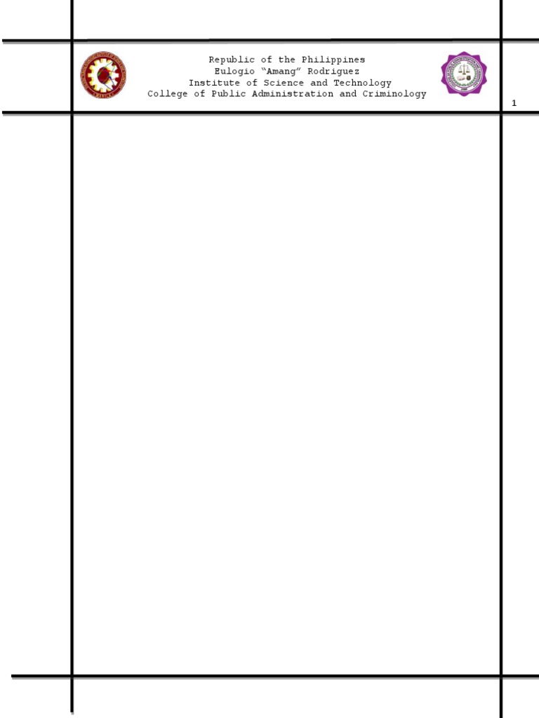 Republic of The Philippines Eulogio "Amang" Rodriguez Institute of ...